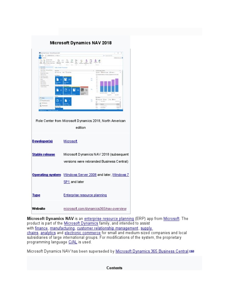Microsoft Dynamics NAV | PDF | Microsoft Dynamics Nav | Application ...