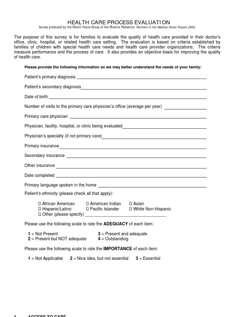 Health Care Process Evaluation | PDF | Patient | Confidentiality