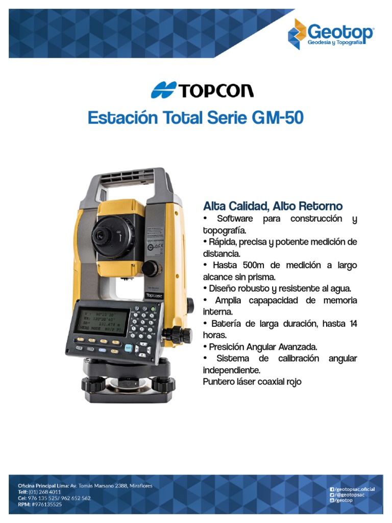 Brochure GM50 Topcon | PDF | Electrónica | Informática y tecnología de ...