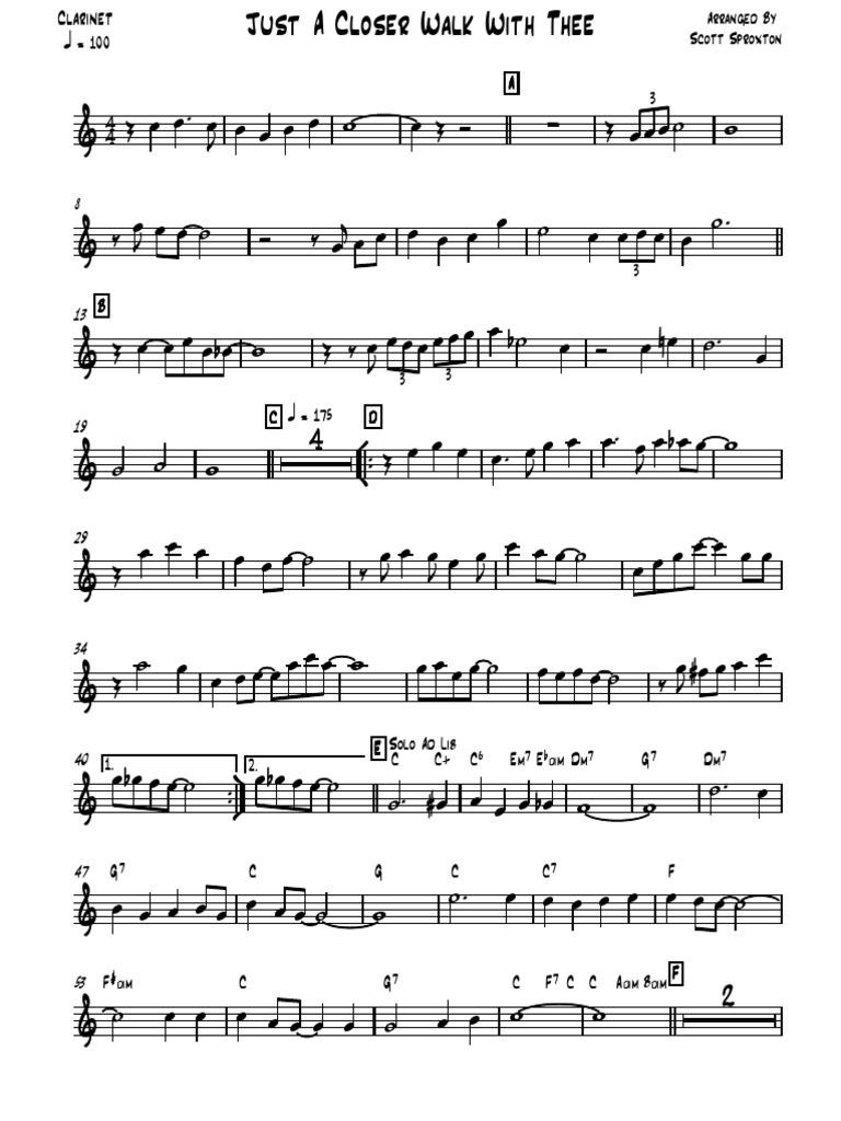 Just a Closer Walk with Thee Chords | PDF