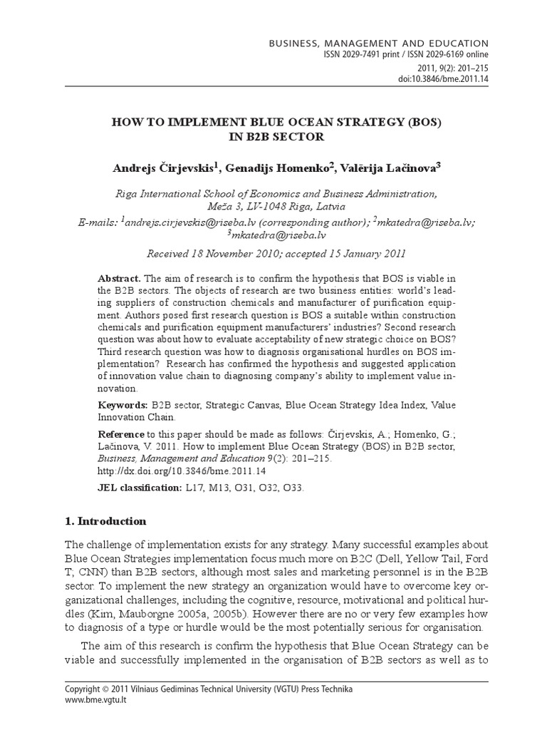 How To Implement BOS in B To B Industry | PDF | Marketing | Business ...