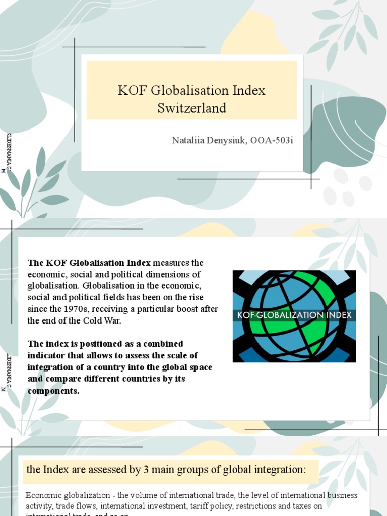 KOF Globalisation Index Switzerland | PDF | Economic Globalization ...