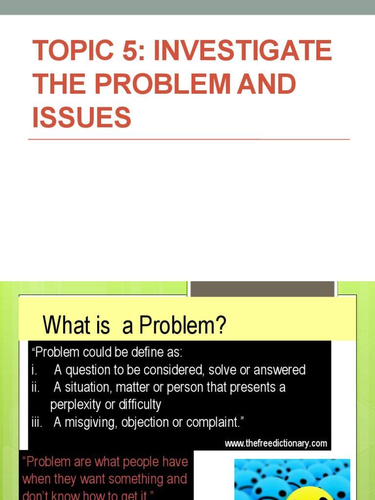 Investigate The Problem or Issue | PDF