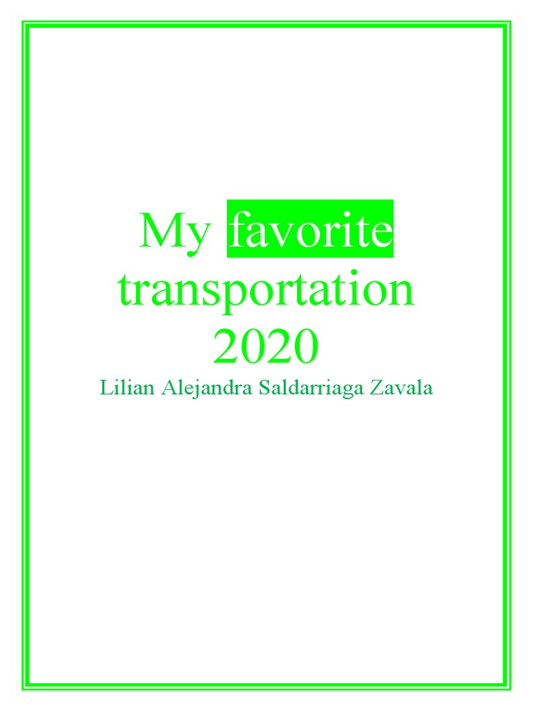 My Favorite Transportation | PDF