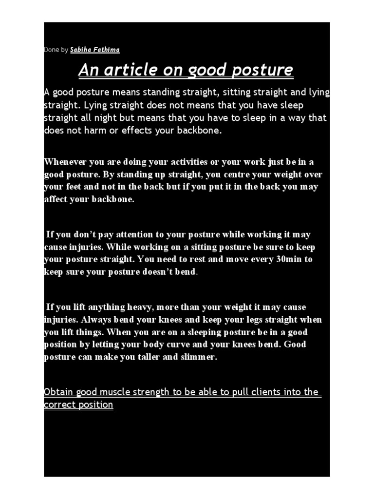 Posture Tips for Better Health | PDF | Self-Improvement