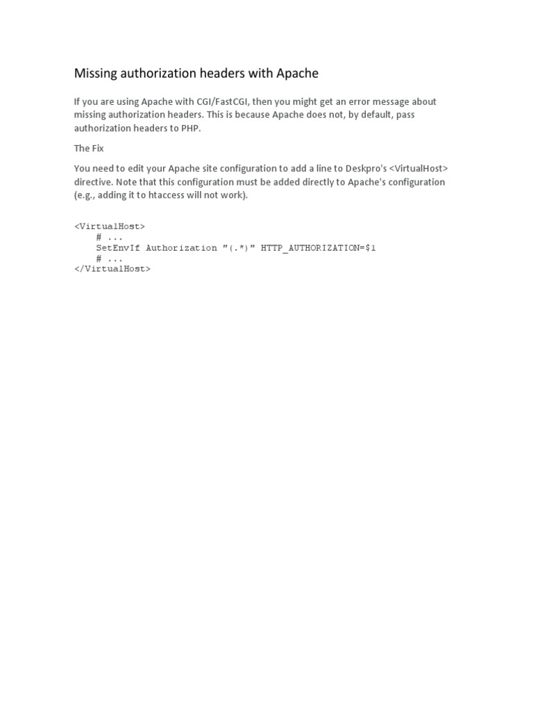 Missing Authorization Headers (Bearer) With Apache PDF | PDF Missing Authorization Headers (Bearer) With Apache PDF | PDF