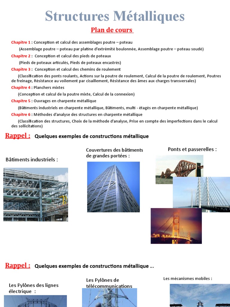 Cours Structures Métalliques | PDF | Soudage | Construction