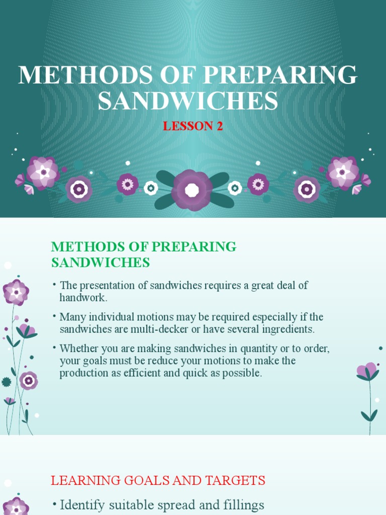 Methods of Preparing Sandwiches | PDF | Sandwich | Salad