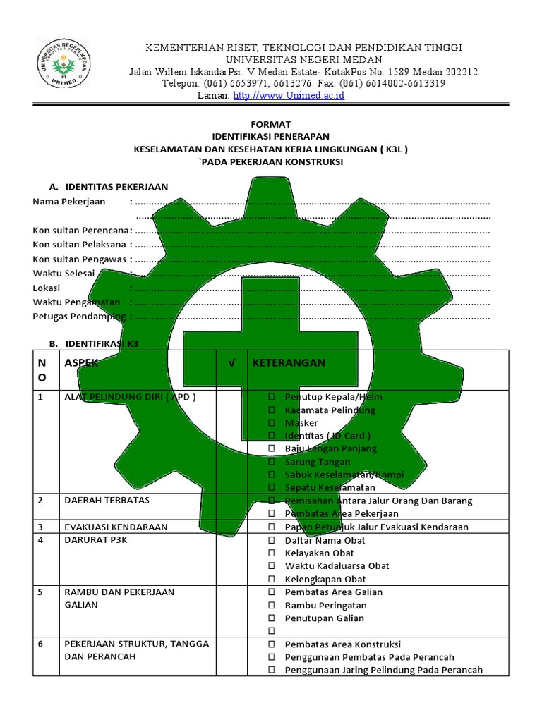 Kuesioner Implementasi K3 Pada Proyek | PDF