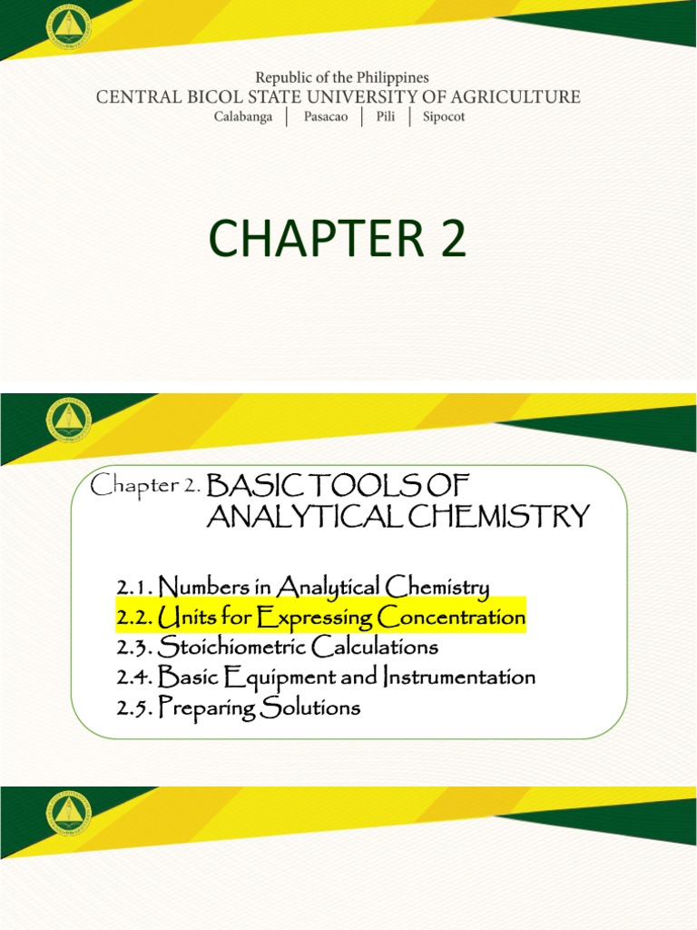 2.2. Units For Expressing Concentration | PDF | Concentration | Solution