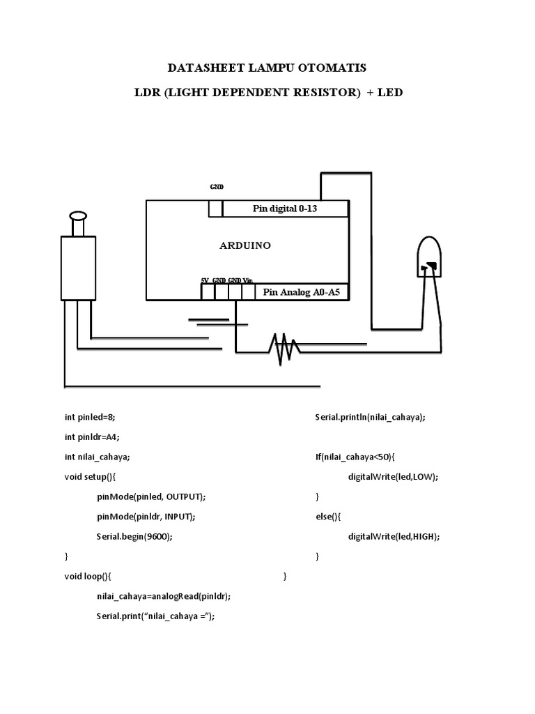 Datasheet Lampu Otomatis Arduino | PDF