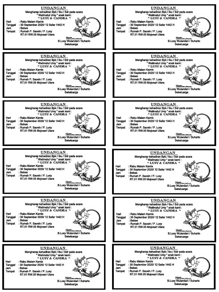 Undangan Sabun 2 | PDF