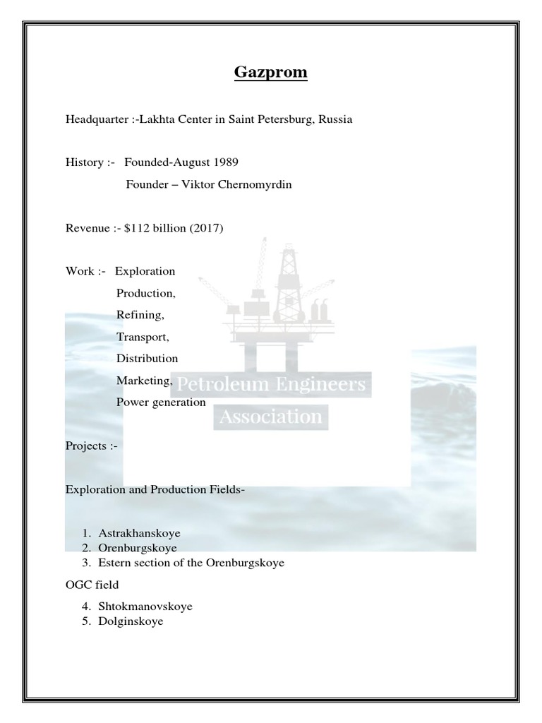 Gazprom PDF | PDF | Fossil Fuels | Resource Extraction