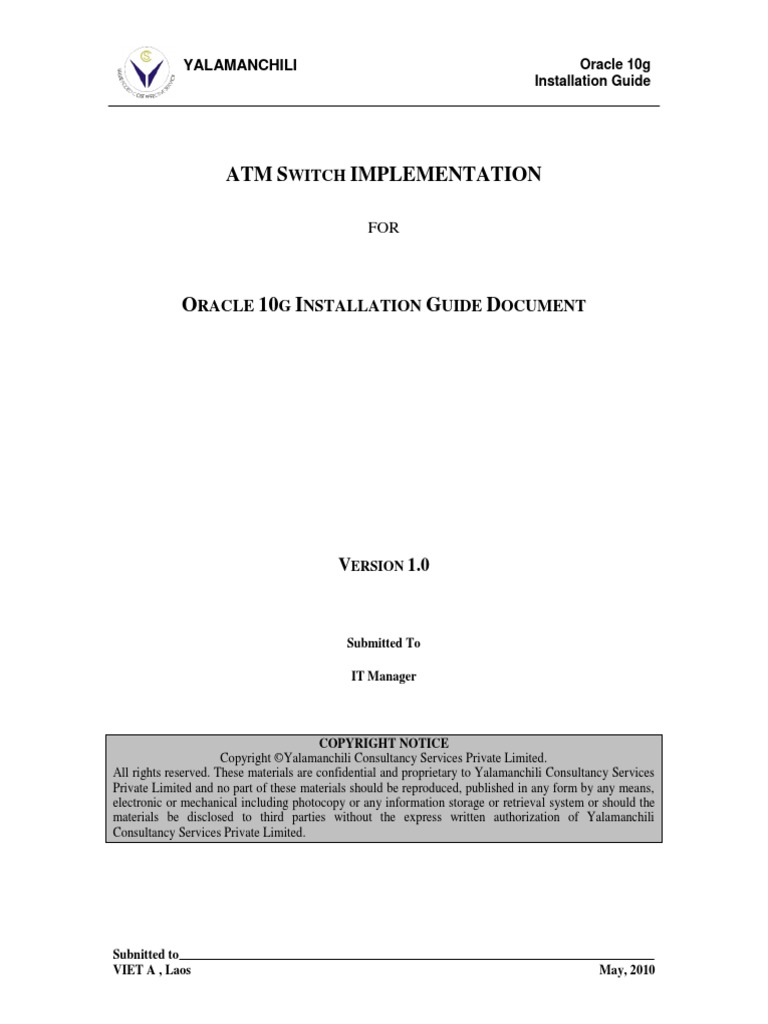 ORACLE 10g Installation Guide - Update - v1.2 | PDF | Databases ...
