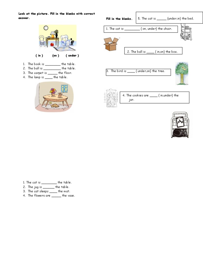 Look at The Picture. Fill in The Blanks With Correct Answer. Fill in ...