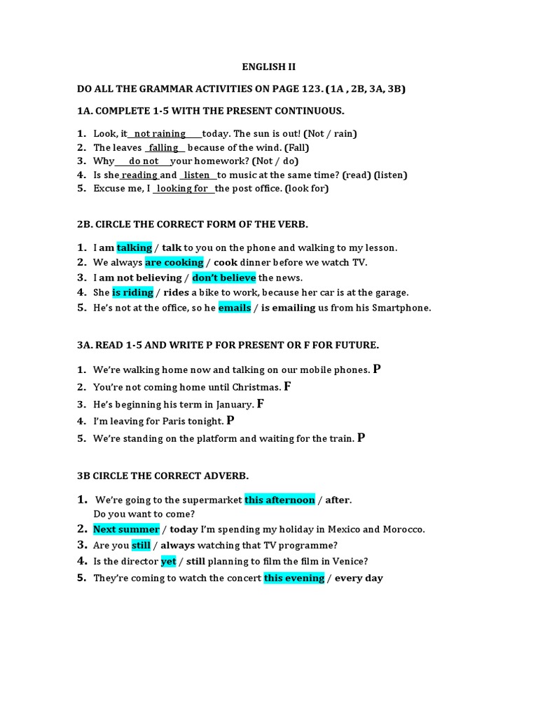 English II Grammar Activities Guide | PDF