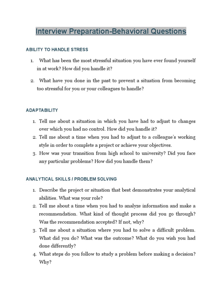 Mock Interview Questions | PDF | Integrity | Goal Mock Interview Questions | PDF | Integrity | Goal