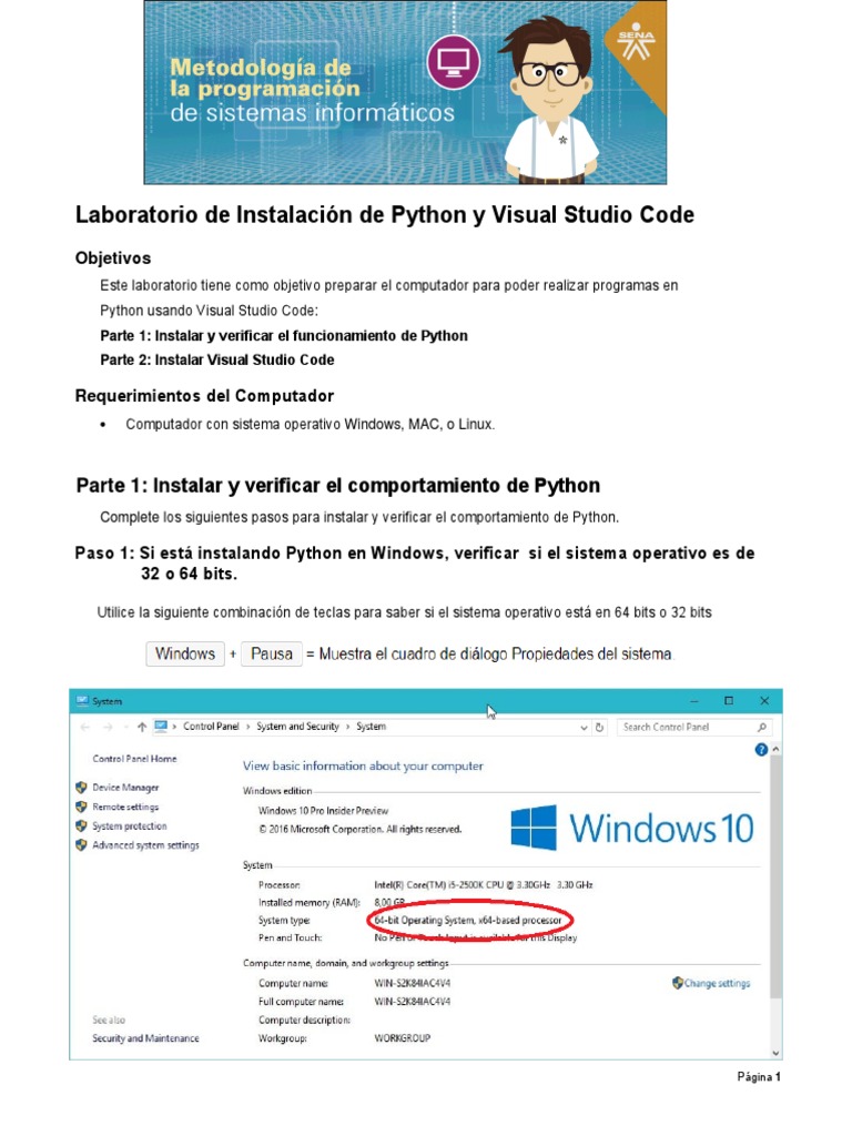 Laboratorio Instalación Python y Visual Studio Code | PDF | Entorno de ...