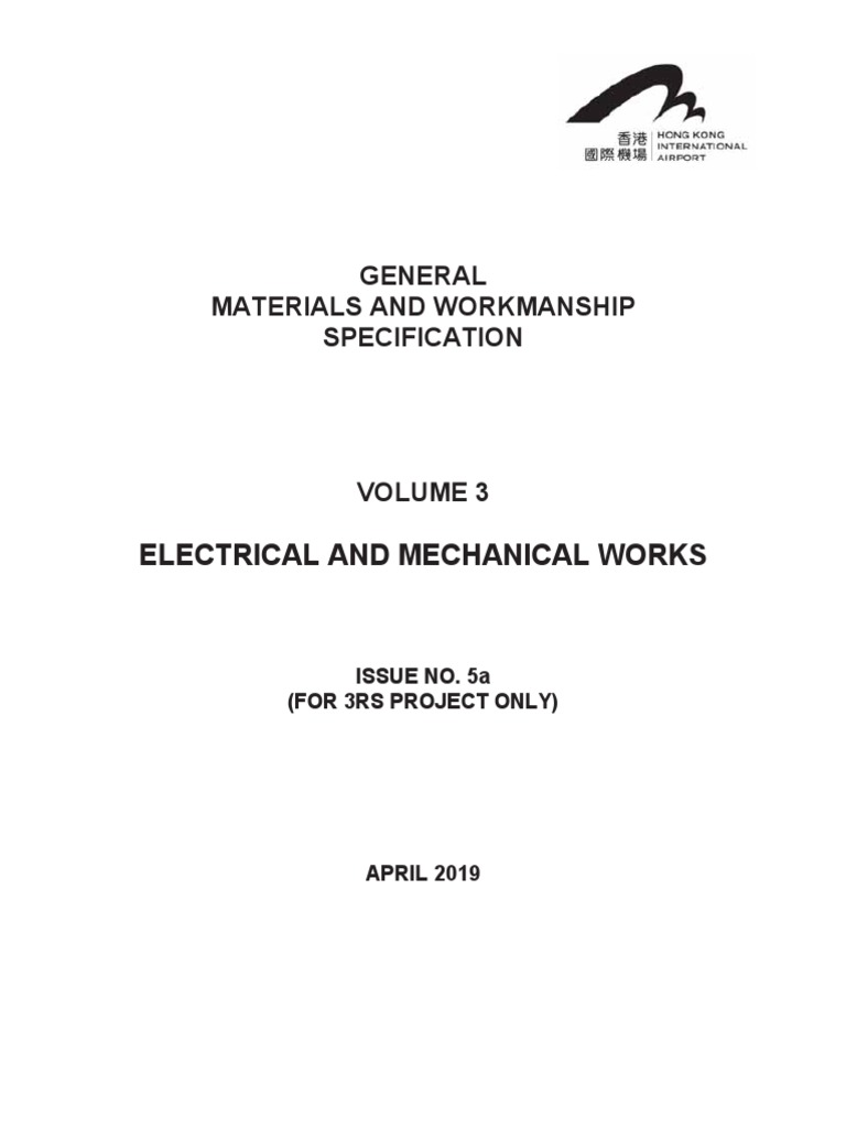General Materials and Workmanship Specification: Electrical and ...