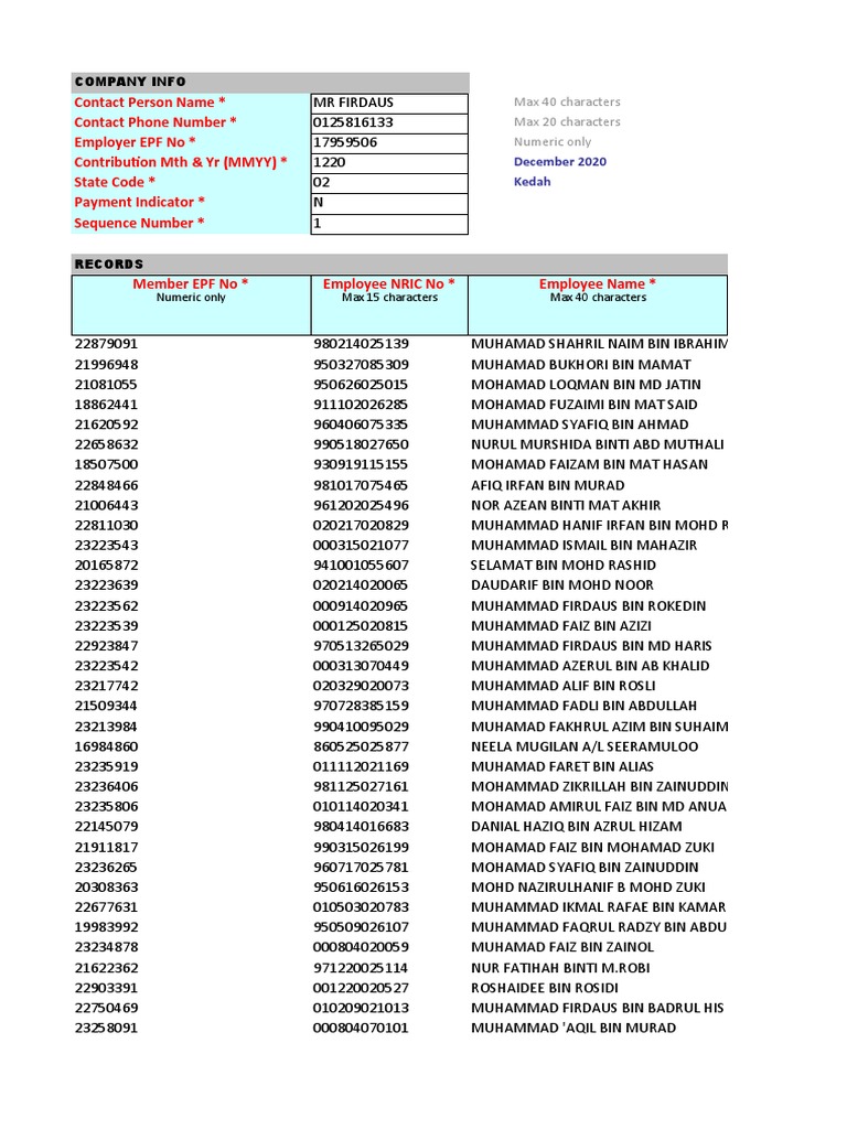 CBIZ - KWSP - Template - PR8 DEC RM46036 | PDF