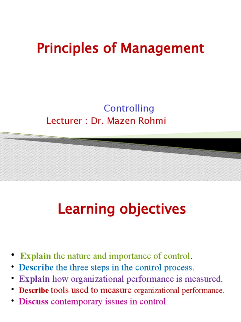 Chapter 5 Controlling | PDF | Management Information System | Goal