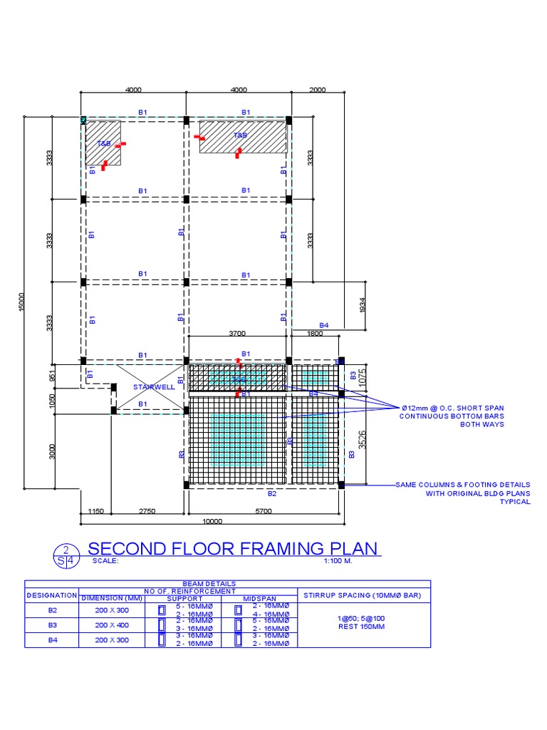 Second Floor Framing Plan | PDF | Structural Engineering | Civil ...