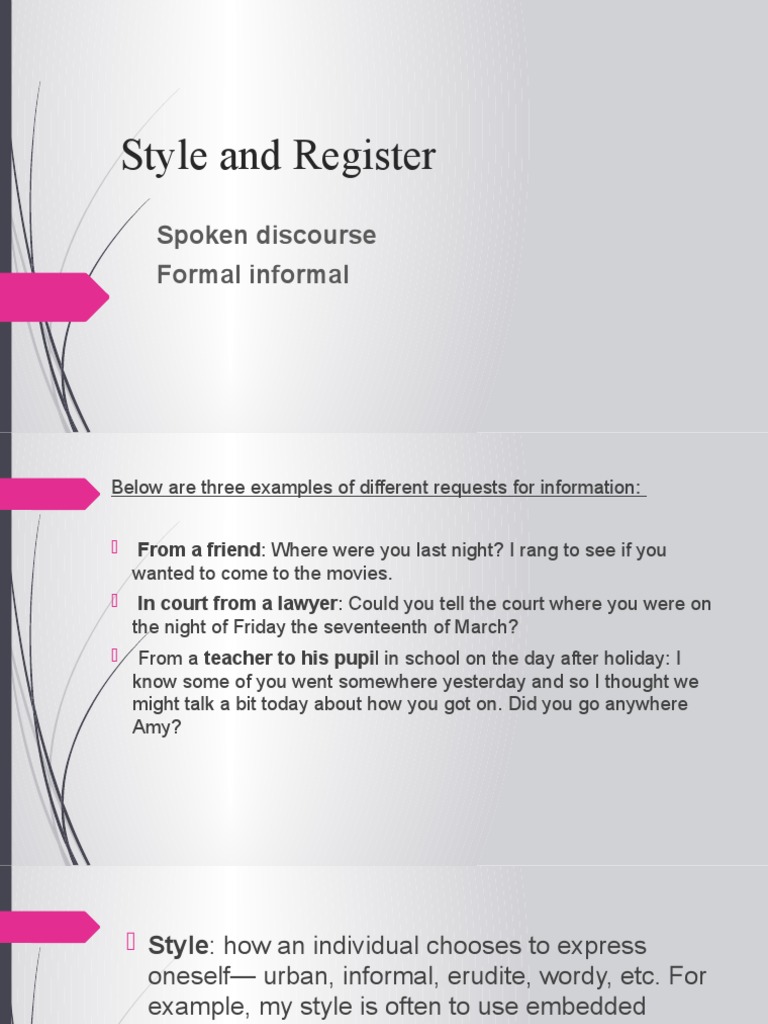 5 Style and Register | PDF | Vocabulary | Word