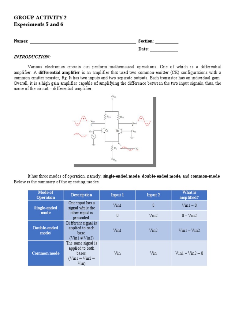 Bjt Lab Experiment Pdf Amplifier Electrical Engineering