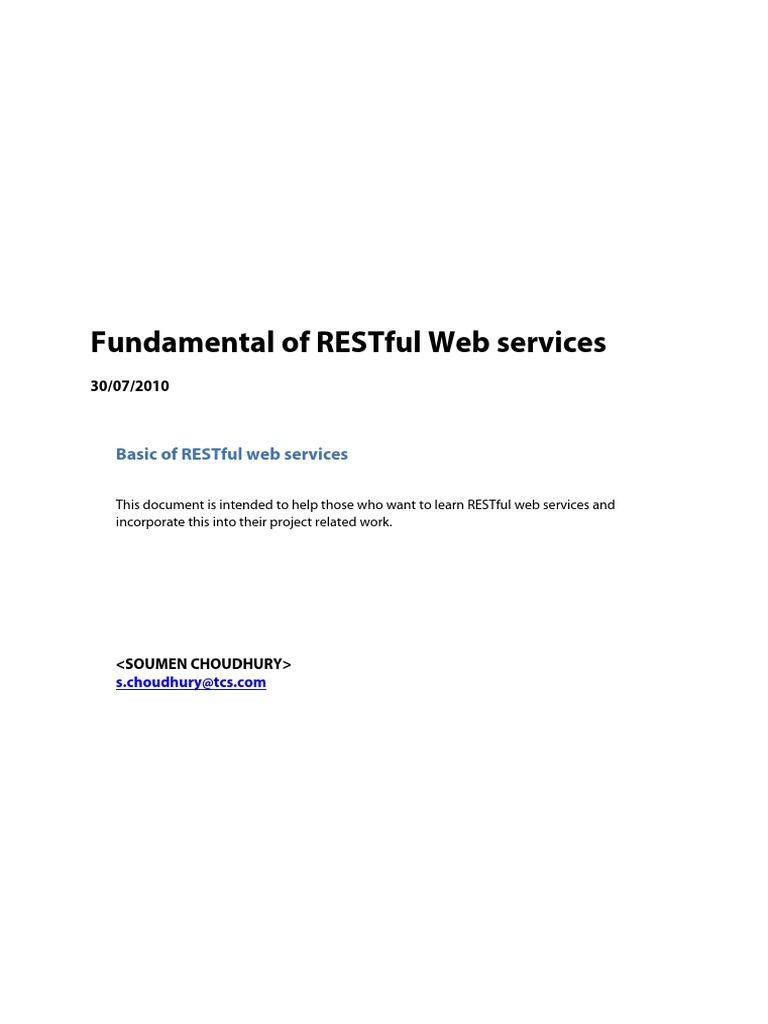 Fundamental of REST | PDF | Representational State Transfer | Hypertext Transfer Protocol