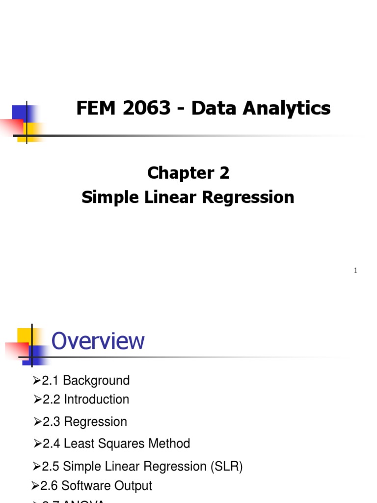CHAPTER 2 Simple Linear Regression | PDF | Errors And Residuals | Coefficient Of Determination
