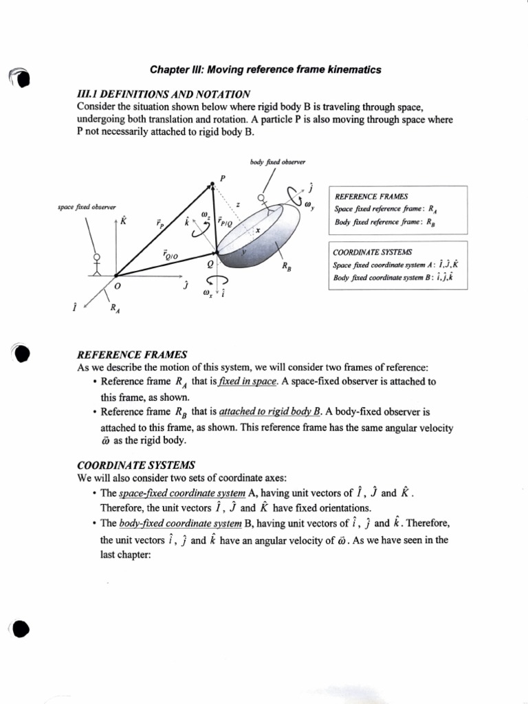 I, J J K: Chapter Ill: Moving Reference Frame Kinematics 111.1 ...