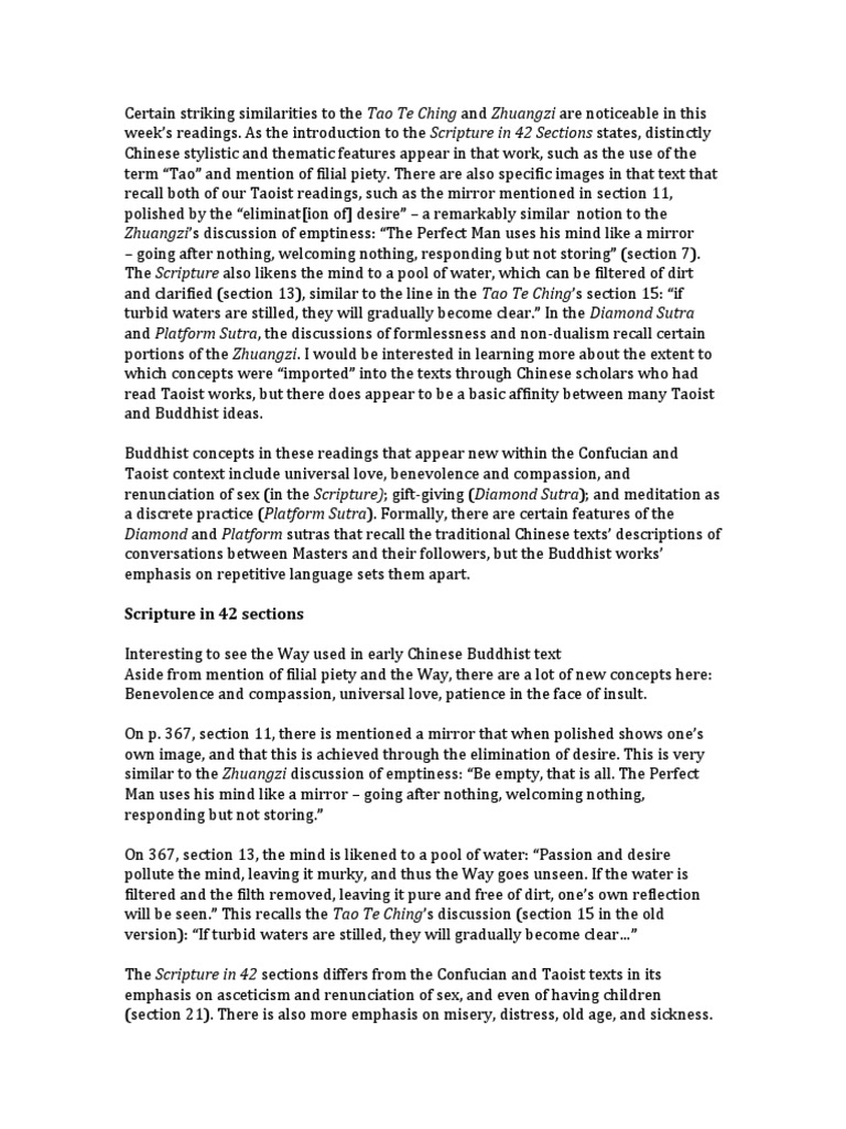 Certain Striking Similarities To The Tao Te Ching and Zhuangzi Are ...