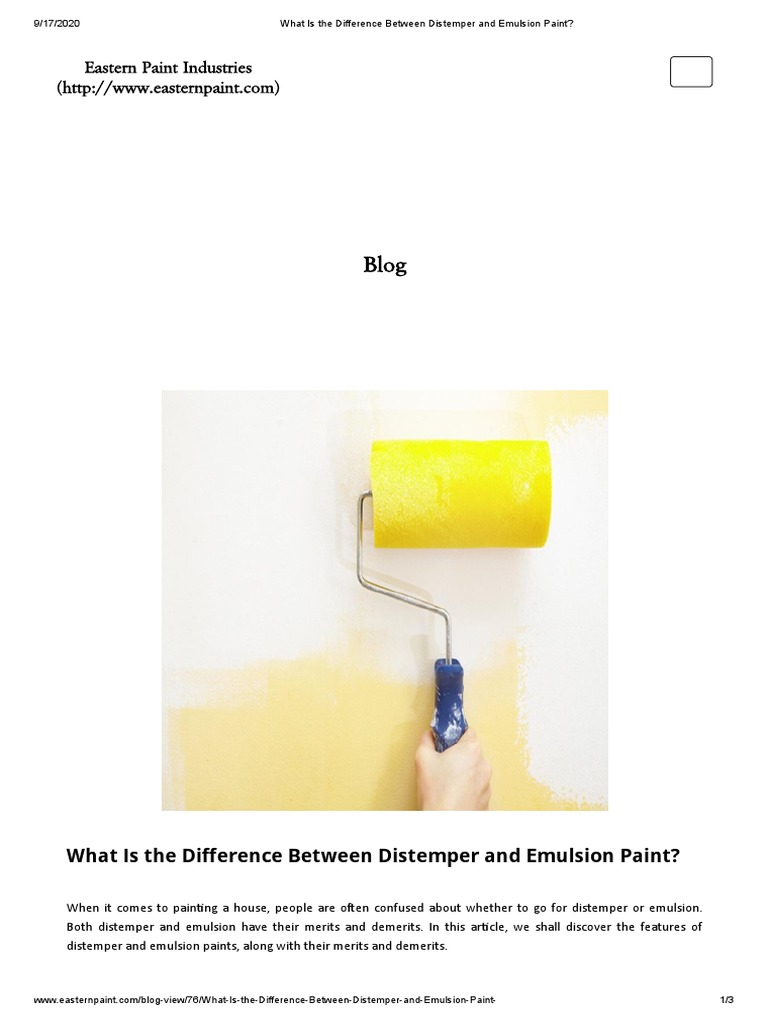 Distemper vs Emulsion Paint Guide | PDF | Acrylic Paint | Paint
