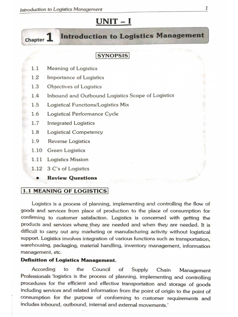 Logistics PDF | PDF | Logistics | Warehouse