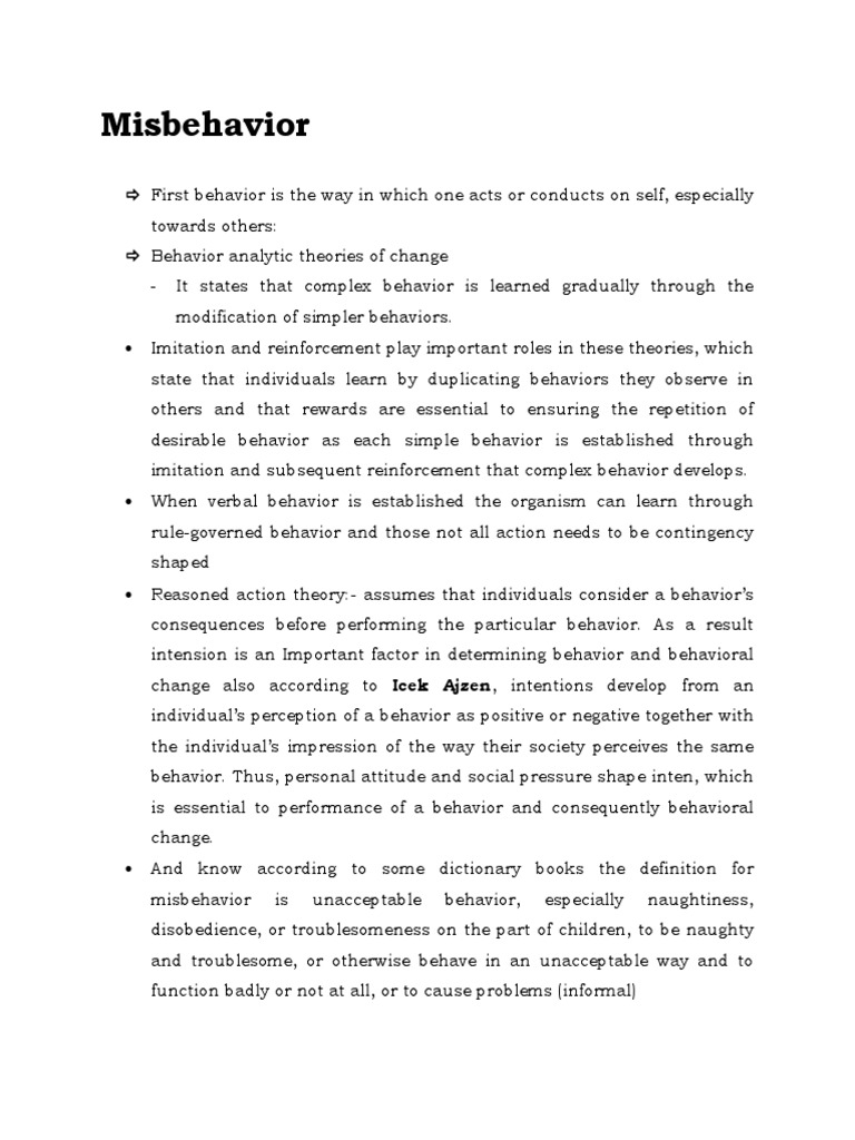 8 Reasons Why Children Misbehave | PDF | Behavior | Reinforcement