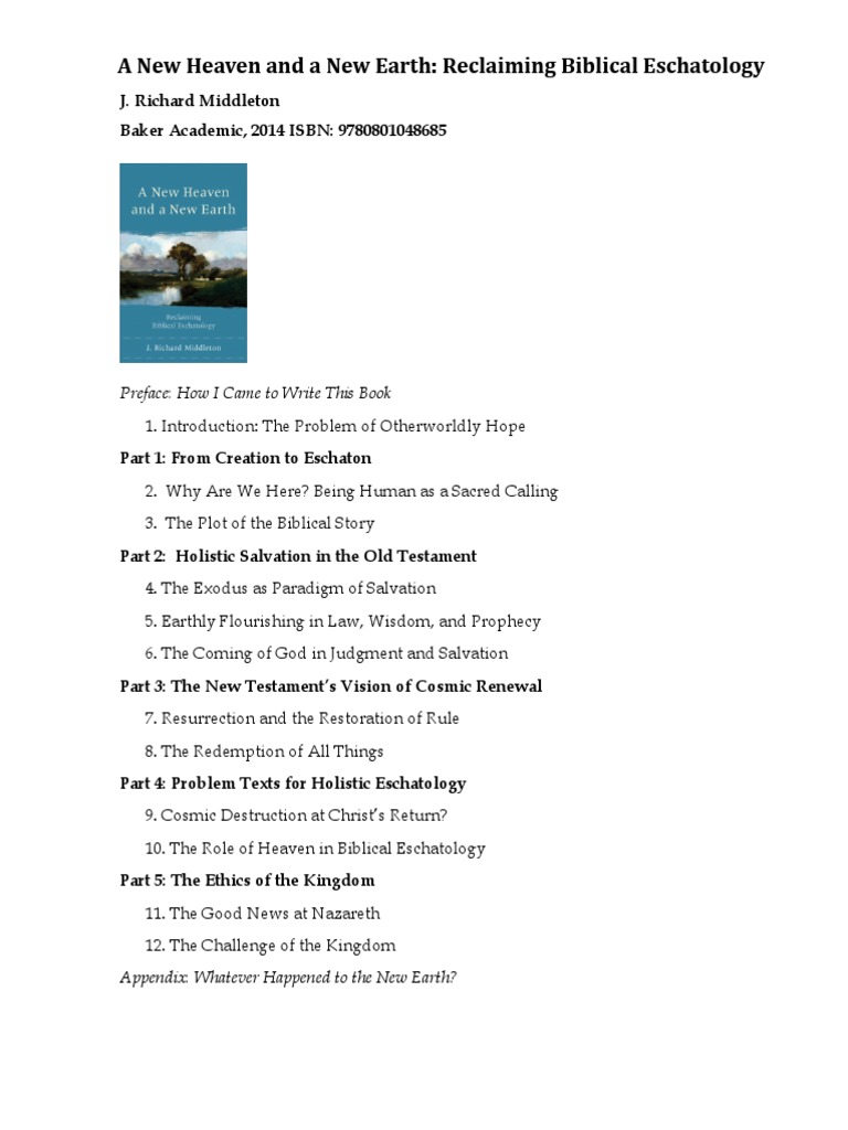 A New Heaven and A New Earth Reclaiming PDF | PDF | Eschatology ...