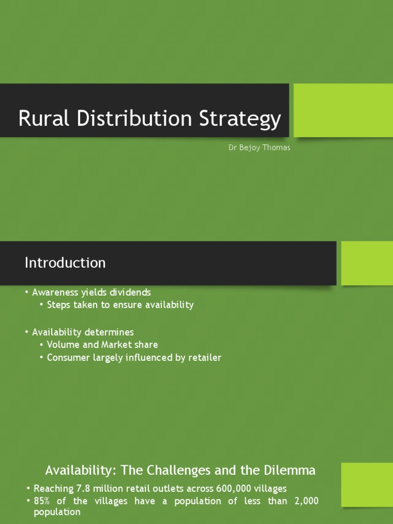Rural Distribution Challenges and Strategies | PDF | Retail | Brand