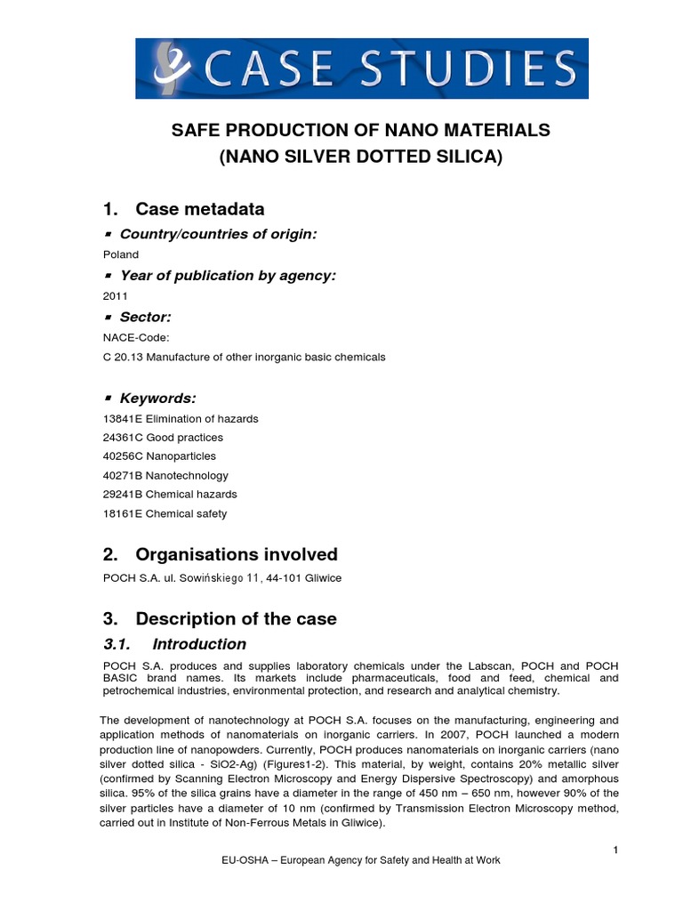 Nano-Case-Study CIOP POCH 30062011 v04 | PDF | Nanomaterials | Nanotechnology