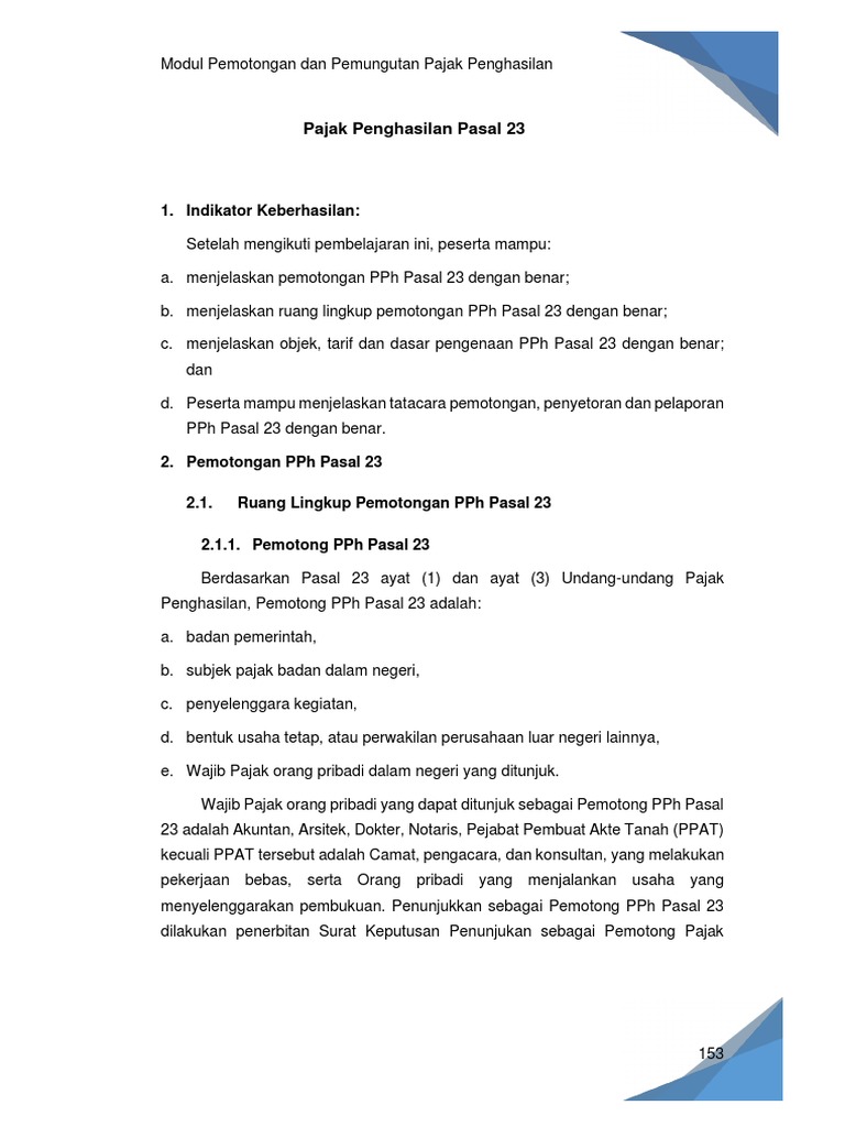 Panduan PPh Pasal 23: Pemotongan & Pelaporan | PDF | Pengelolaan Keuangan & Uang