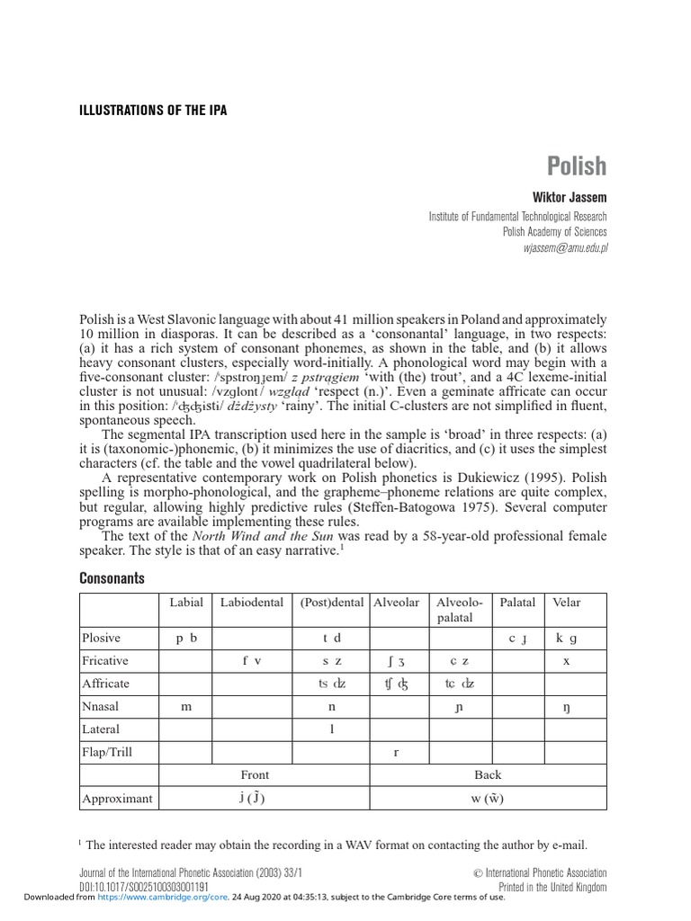 Polish: Illustrations of The Ipa | PDF | Stress (Linguistics) | Semiotics