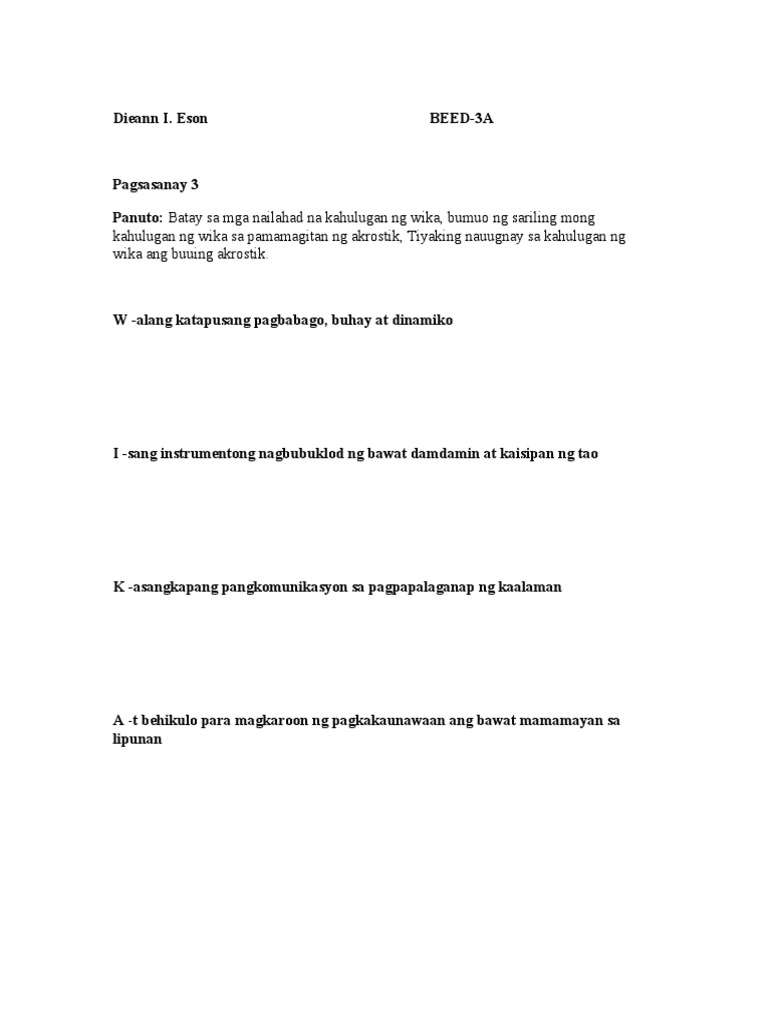 Pagsasanay-3 Filipino | PDF