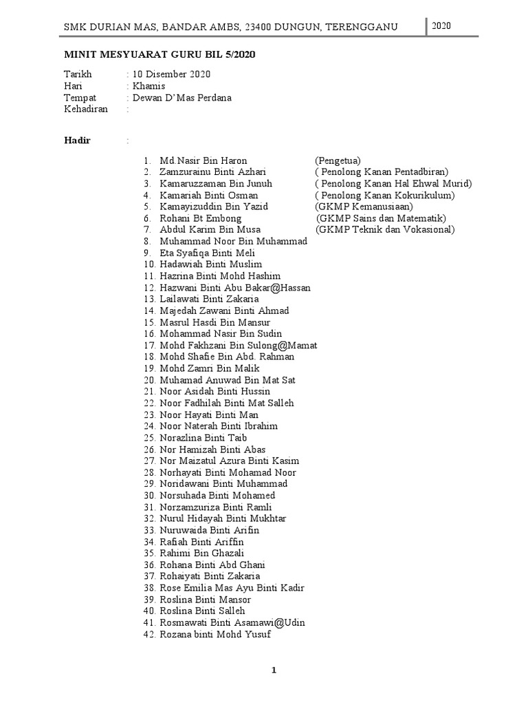 MINIT MESY GURU Bil 6 2020 | PDF