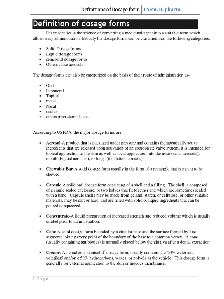 Introduction To Dosage Form | Download Free PDF | Topical Medication ...