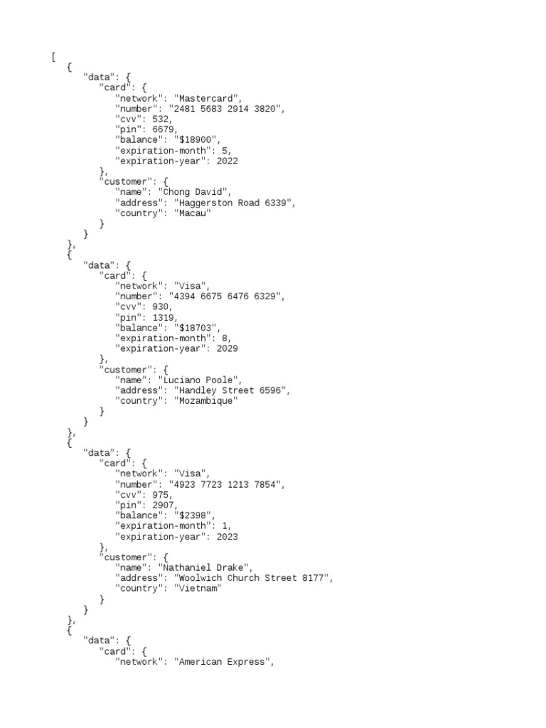 Creditcardrush JSON | PDF | Visa Inc. | American Express