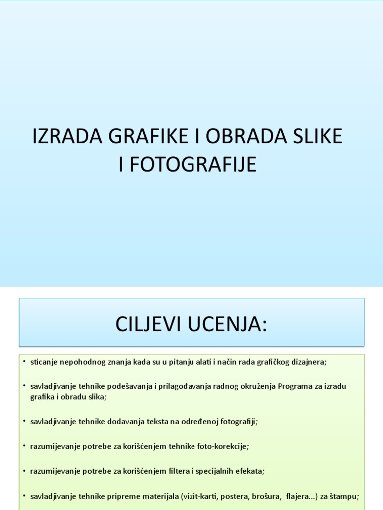 Izrada Grafike I Obrada Slike | PDF