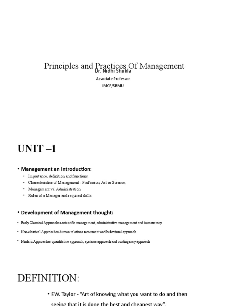 Principles and Practices of Management | PDF | Supply Chain | Science