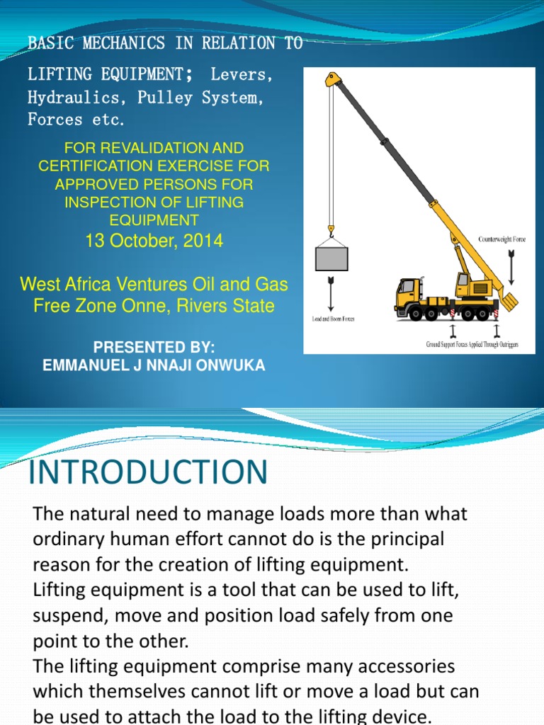 Basic Mechanics Presentation PDF | PDF | Crane (Machine) | Lever