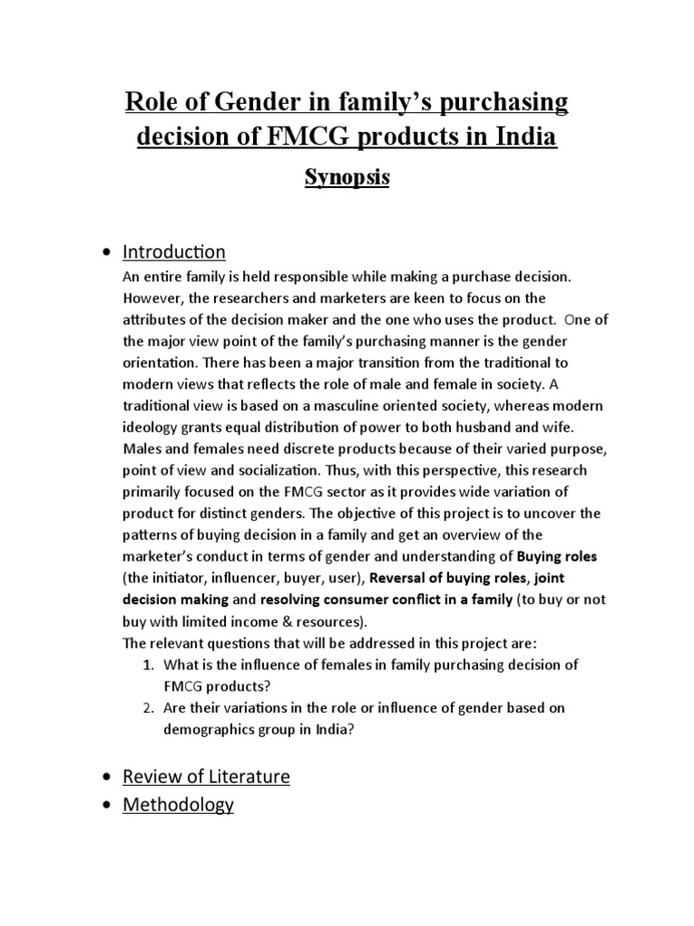 Role of Gender in Family | PDF | Gender | Gender Studies