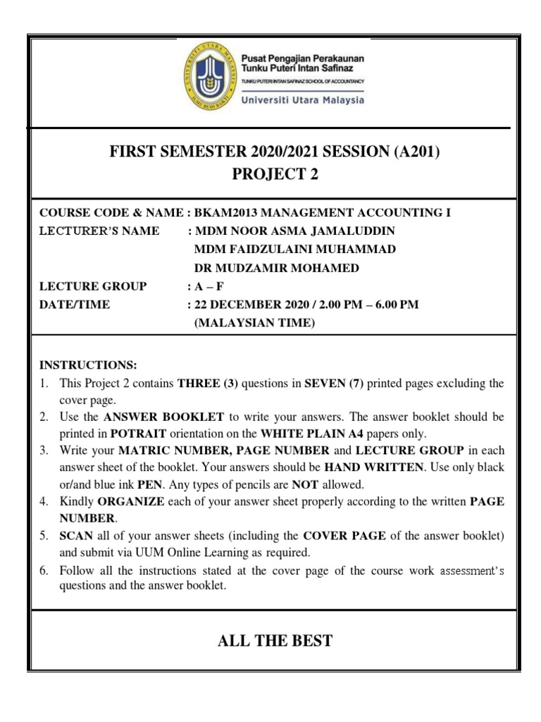 A201 BKAM2013 - PROJECT 2 Upload | PDF | Inventory | Business Economics