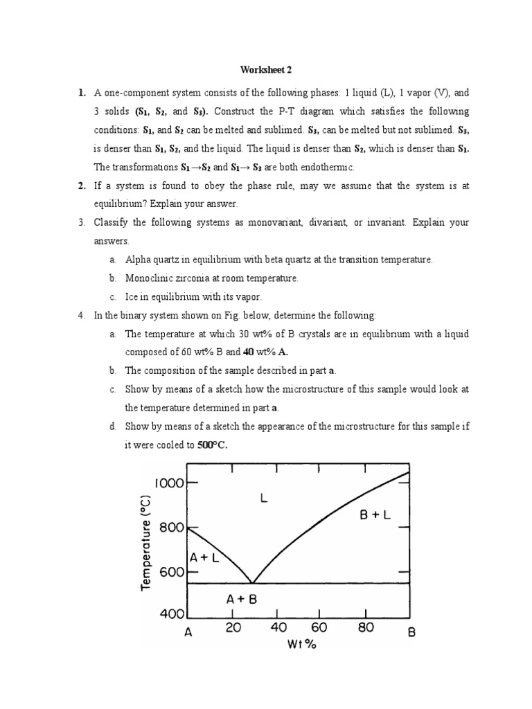 Assignments On Phase Equilibrium in Ceramics | PDF | Phase (Matter ...